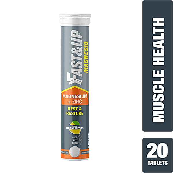 Buy Fast&Up Magnesio Effervescent Tablets With Magnesium & Zinc - Lime ...
