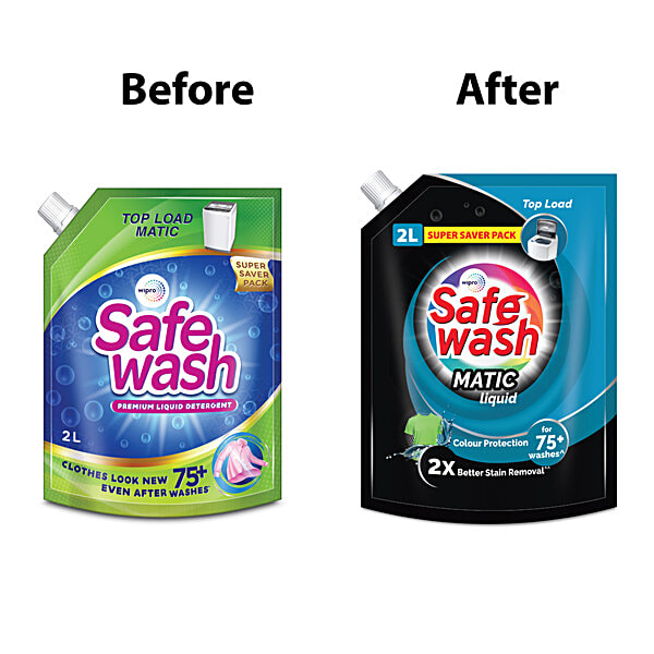 Buy Safewash Top Load Matic Liquid Detergent - 2X Stain Removal Online ...