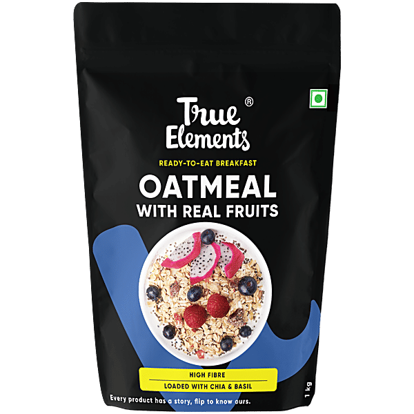 Buy True Elements Whole Oatmeal With Chia & Real Fruits - High Protein ...