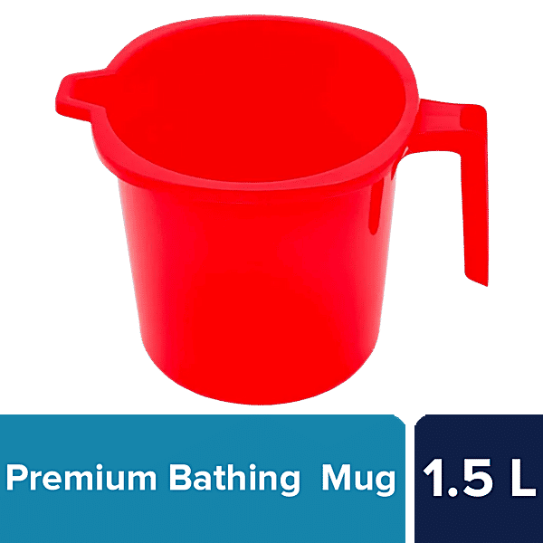 Buy bb home Premium Plastic Bathing Mug - Sturdy & Durable, Red Online ...