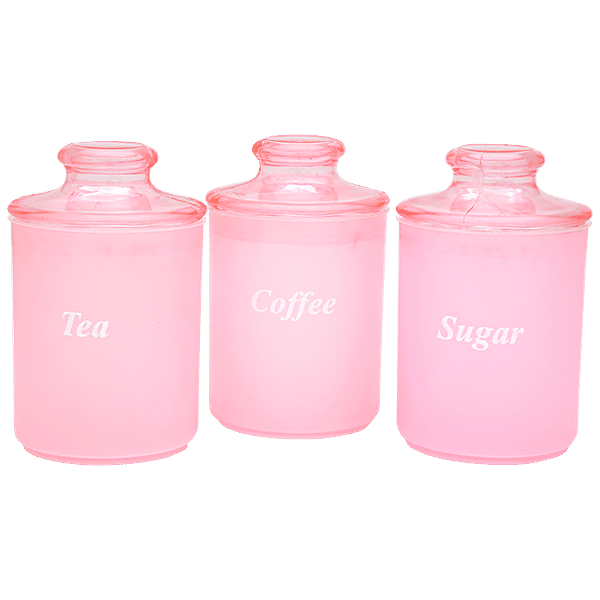 Buy Laplast Airtight Tea, Coffee & Sugar Container - Pink, Plastic ...