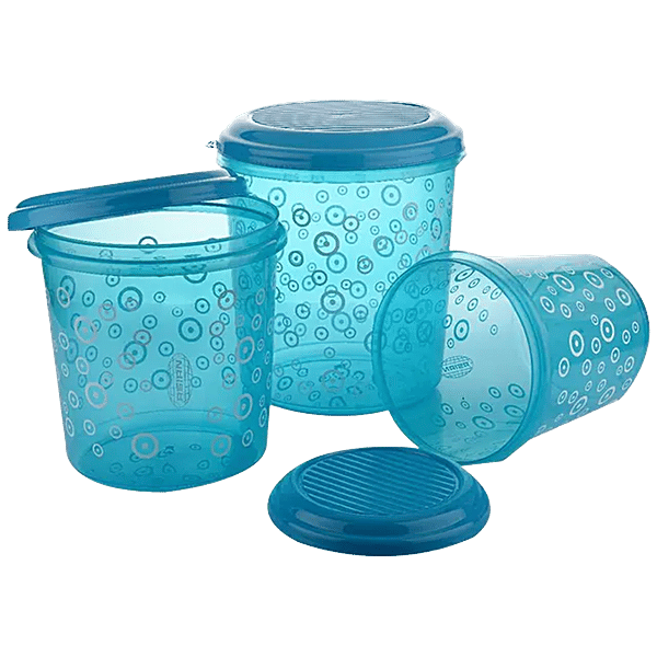 Buy Asian Super Stylo Airtight Container Set - Blue, Plastic, Printed ...