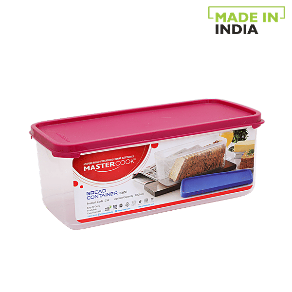 Buy Mastercook Big Bread Container - Magenta, Plastic, Plain ...