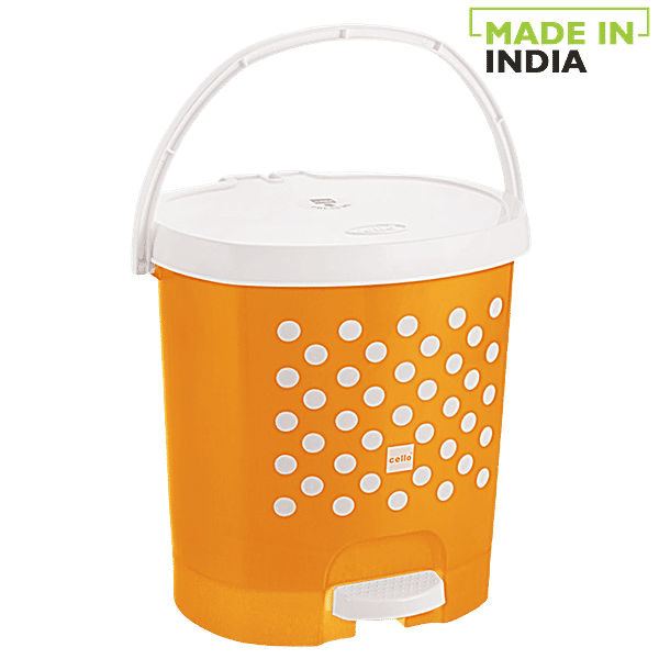 Buy Cello Fusion Plastic Pedal Dustbin / Garbage Bin - Yellow Online at ...