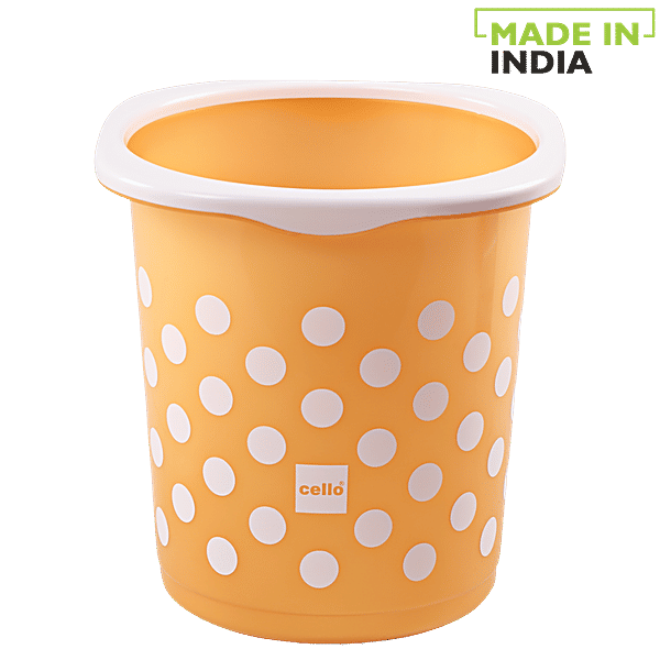 Buy Cello Fusion Plastic Dustbin / Garbage Bin - Without Lid, Yellow ...