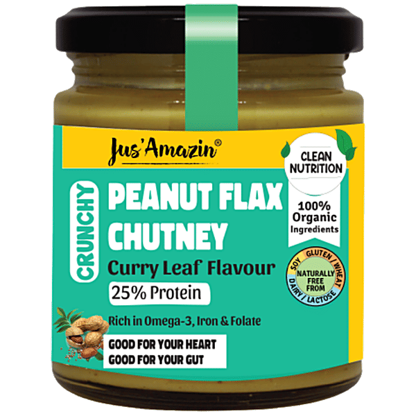 Buy Jus Amazin Organic Peanut Flax Chutney - Curry Leaf Flavour Online ...