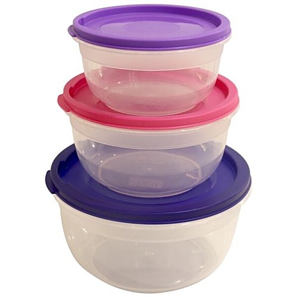 Buy Ratan Solitaire Transparent Plastic Container Set - Assorted Colour ...