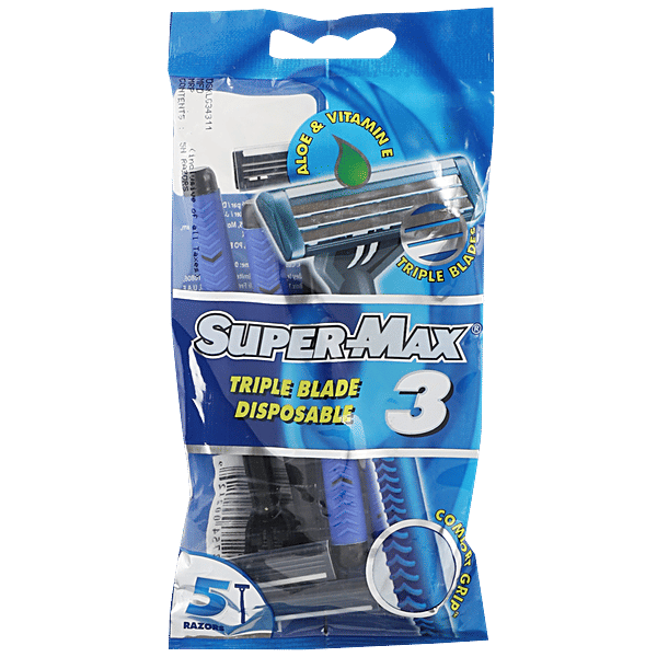 Buy Supermax Triple Blade Disposable Razor - For Men, With Aloe ...