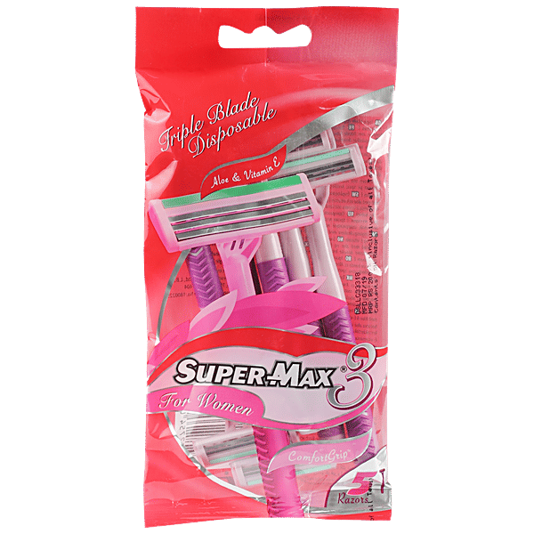 Buy Supermax Triple Blade Women's Disposable Razor - With Comfortable ...