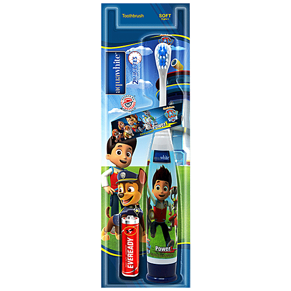 Buy Aquawhite Paw Patrol Power X Battery Toothbrush For Kids - Age 3 ...