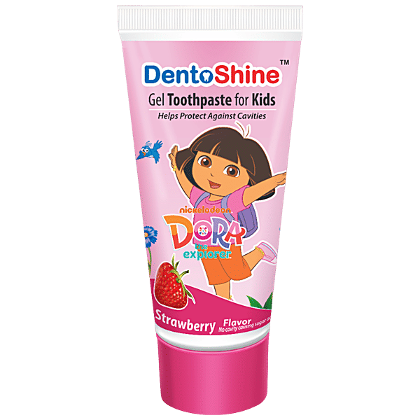 Buy Dentoshine Gel Toothpaste For Kids - Strawberry Flavour, Dora ...