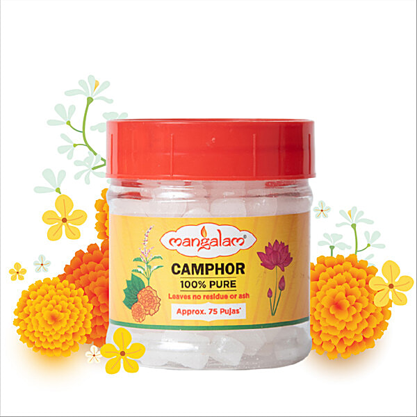 Buy Mangalam Pure Camphor - Leaves No Residue & Ash, Purifies Ambience ...