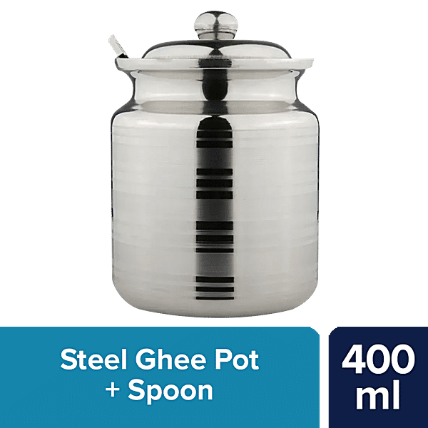 Buy bb home Ghee Pot - Stainless Steel, High-Quality, Durable, Silver ...