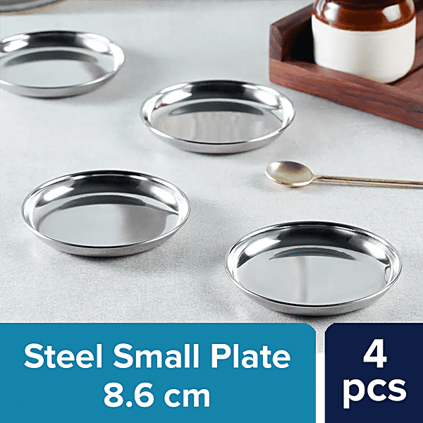 Buy bb home Chatni Plate - No.4.5, Stainless Steel, Small, Silver ...