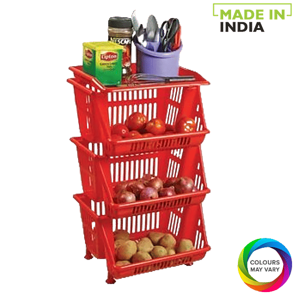 Buy Aristo Spacio Multi-Purpose Plastic Kitchen Rack/Kitchen Stand - 3 ...