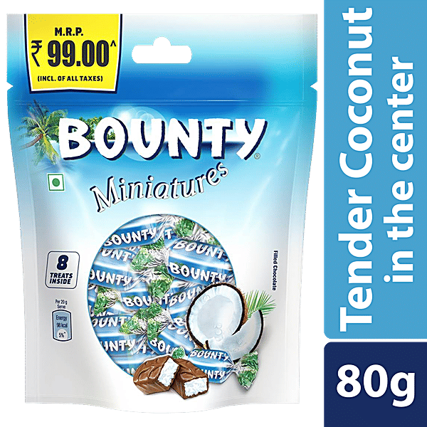 Buy Bounty Coconut Miniatures Chocolate Online at Best Price of Rs 89.1 ...