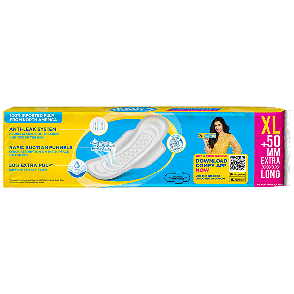 Buy Comfy Snug Fit Sanitary Pads - XL Extra Long, 280 mm With Wings ...
