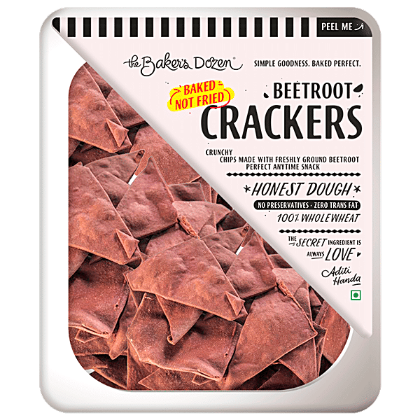 Buy The Baker's Dozen Beetroot Crackers - 100% Wholewheat Online at ...