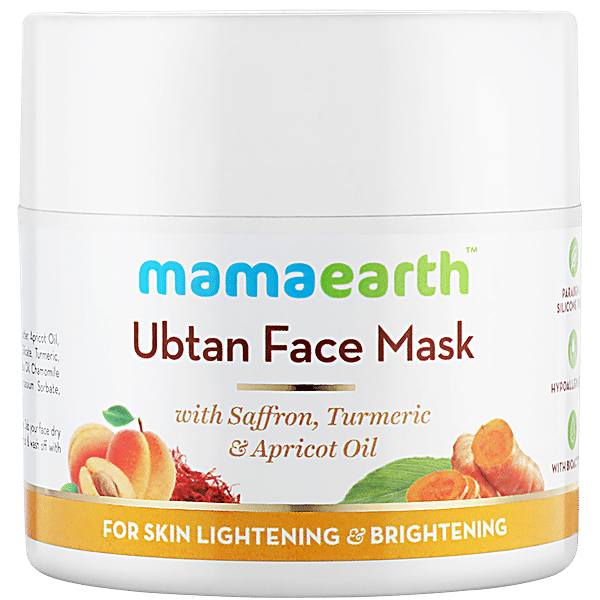 Buy Mamaearth Ubtan Face Pack Mask for Fairness, Tanning & Glowing Skin - Saffron, Turmeric ...
