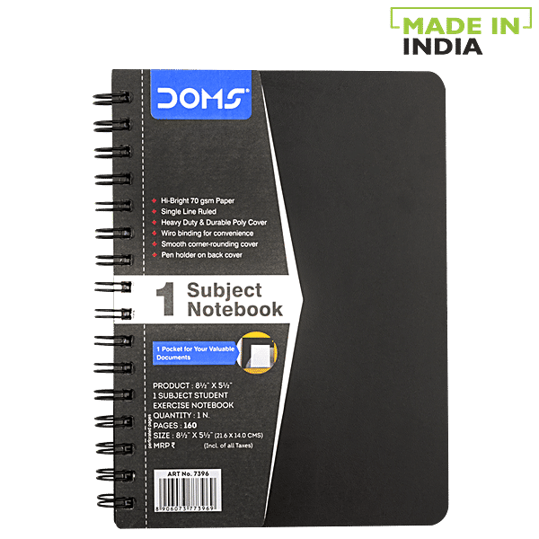Buy Doms Wiro Note Book 1 Subject Note Book - 160 Pages Online at Best ...