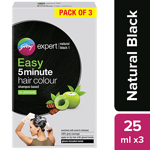 Buy Godrej Expert Easy 5 Minute Hair Colour - 100% Grey Coverage, Amla ...