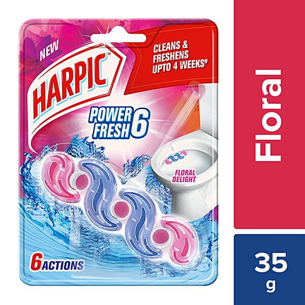 Buy Harpic Power Fresh 6 Toilet Cleaner Rim Block - Floral Delight ...