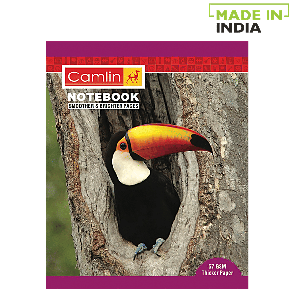 Buy Camlin Small Soft Cover Four Lines Design Notebook - 164 Pages ...