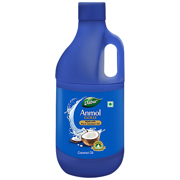 Buy Dabur Anmol Gold Pure Coconut Oil - Edible Grade, Natural, For Hair ...