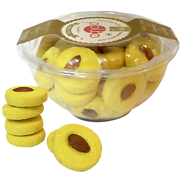 Buy POLKA Besan Badam Khatai Cookies - Teatime Snack Online at Best ...