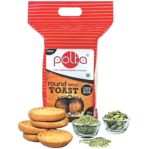 Buy POLKA Round Sooji Rusk - Elaichi & Saunf Online at Best Price of Rs ...