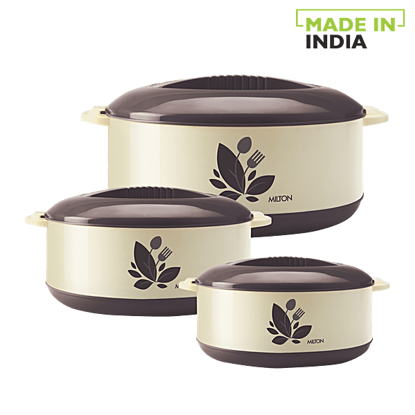 Buy Milton Casserole Set, Inner Steel, Insulated, New Orchid Jr, Brown ...