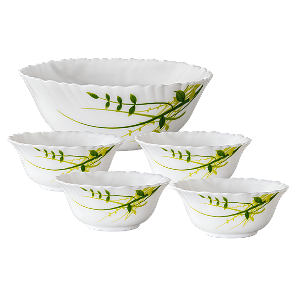 Buy Larah by Borosil Green Hub Opalware Pudding Set - White Online at ...