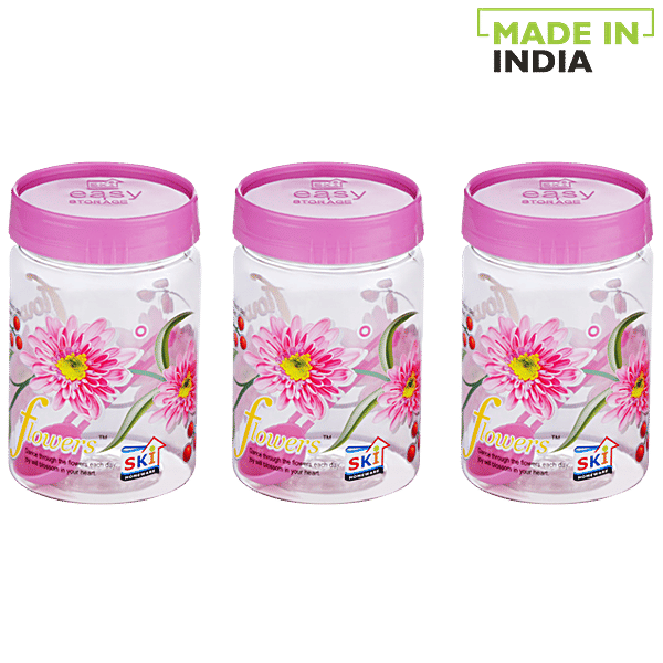 Buy SKI Printed Plastic Easy Storage Container Set - Assorted Colour ...