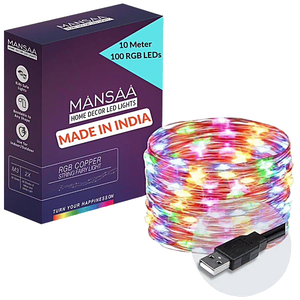 Buy MANSAA USB Copper String Fairy Lights For Home Decor - 10 M, 100 ...