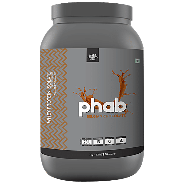 Buy Phab Protein Powder - Belgian Chocolate, Whey Protein Isolate ...