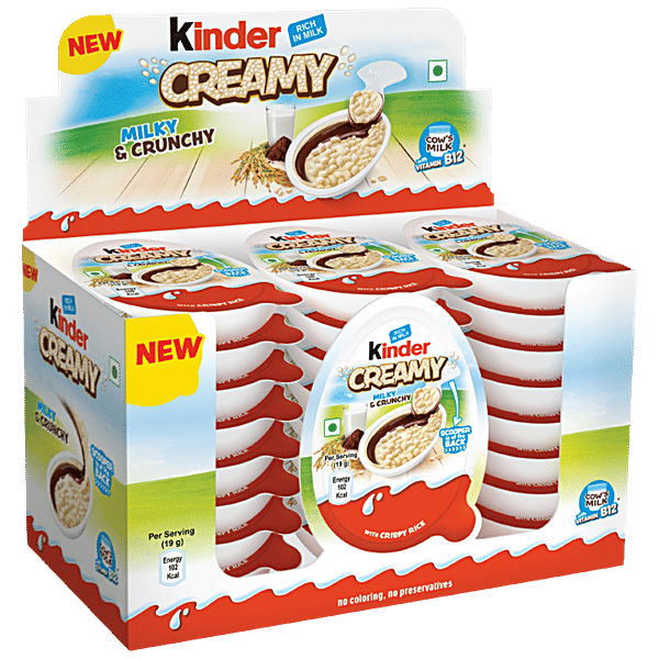 Buy Kinder Creamy Milky & Crunchy With Extruded Rice Online at Best ...
