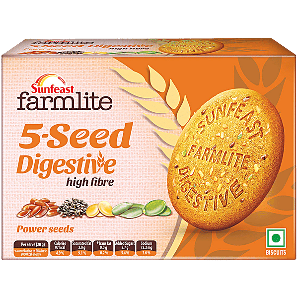 Buy Sunfeast Farmlite 5 Seed Digestive Biscuit - High Fibre, Goodness ...