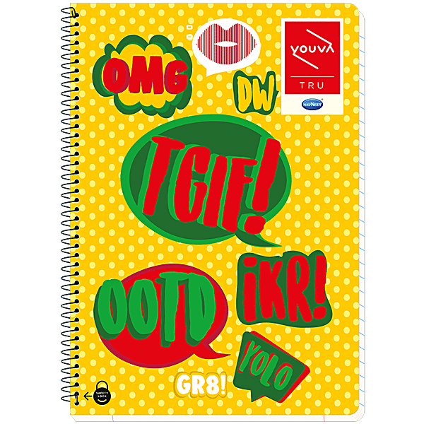 Buy Navneet Youva Notebook - Ruled, Single Line, Spiral Bound, A4, 400 ...