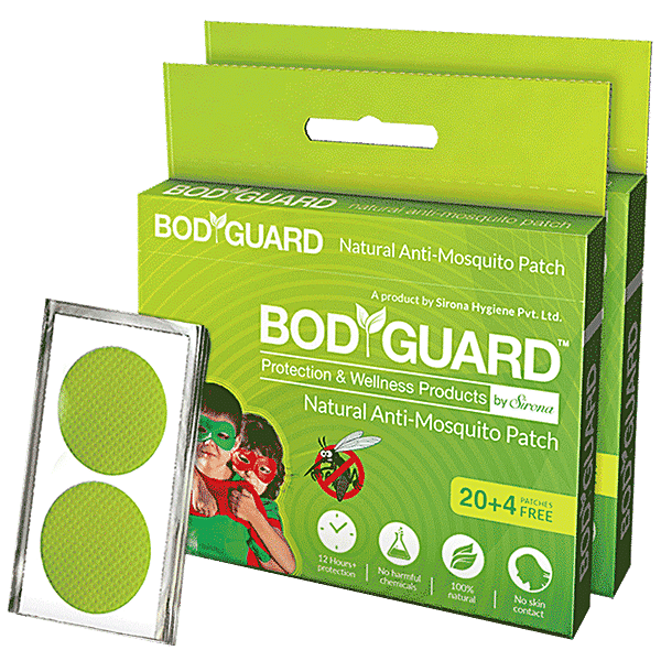 Buy Bodyguard Premium Natural Anti Mosquito Repellent Patches (Green ...