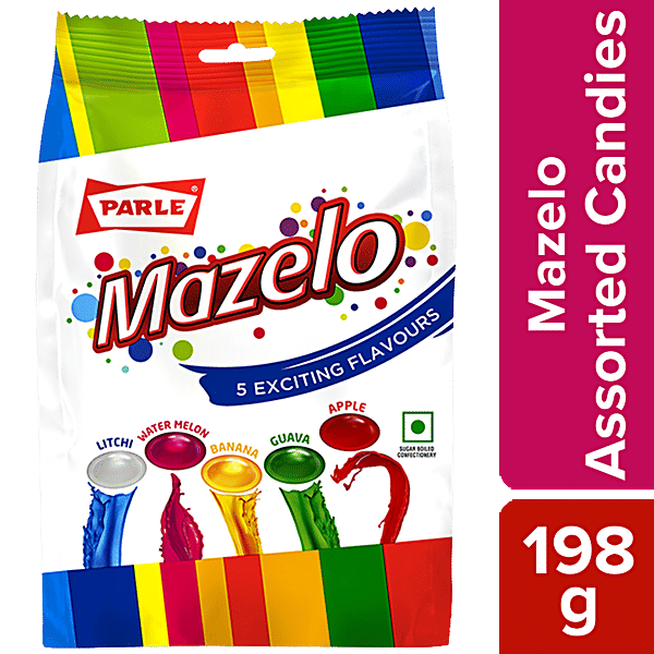 Buy Parle Mazelo Assorted Candies - Litchi, Watermelon, Banana, Guava ...