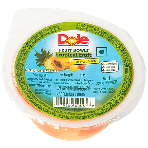 Buy Dole Tropical Fruit Bowls - Papaya, Pear & Pineapple In Fruit Juice ...