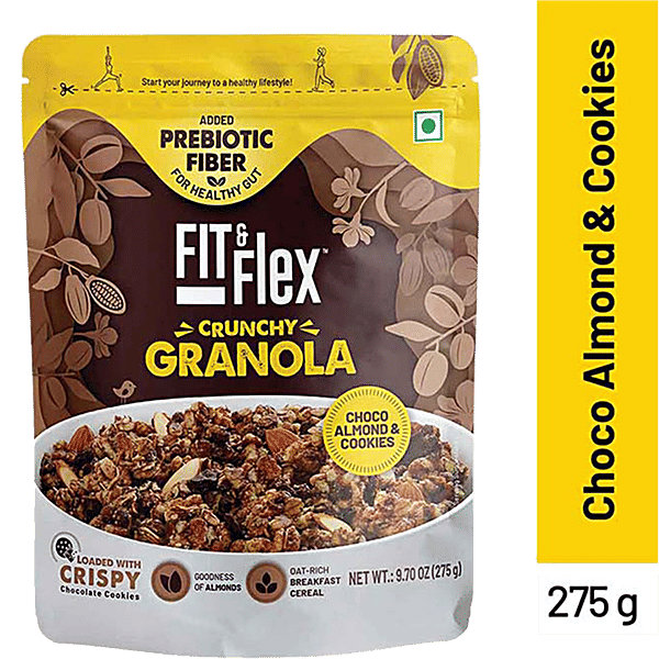 Buy Fit & Flex Crunchy Granola - Choco Almond & Cookies, Prebiotic ...