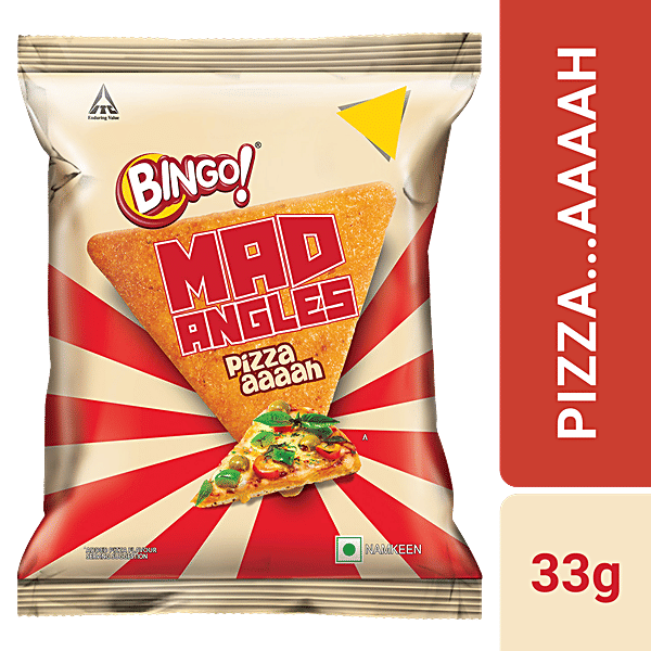 Buy Bingo! Mad Angles Pizza Flavour - Corn-Based Crunchy Chips, Perfect ...