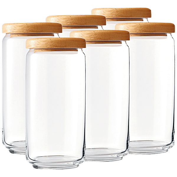 Buy Ocean Pop Jar with Wooden Lid Set - Transparent, B02526 W Online at ...