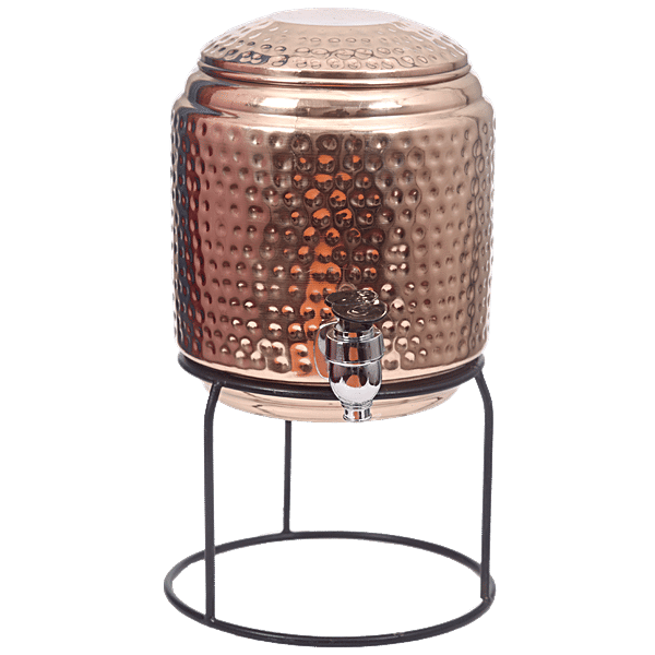 Buy HealthChoice Copper Hammered Water Storage Dispenser/Matka/Tank/Pot ...