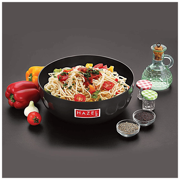 Buy Hazel 3 mm Hard Anodised Tasra Deep Aluminium Anodized Frying Tasla ...