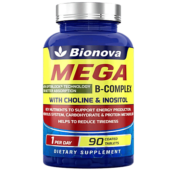 Buy Bionova Mega B Complex Tablets - With Choline & Inositol Online at ...