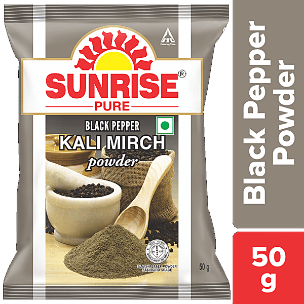 Buy Sunrise Pure Black Pepper/Kali Mirch Powder Online at Best Price of ...