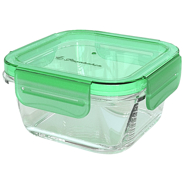 Buy Pasabahce Glass Food/Tiffin/Storage Container - With Green Lid ...