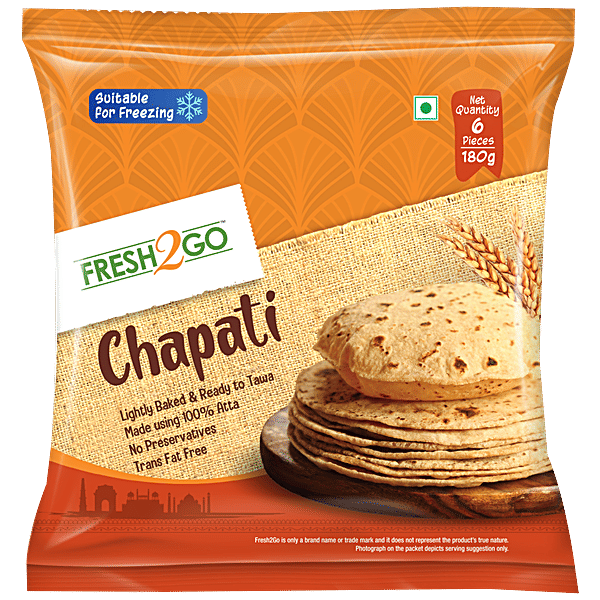 Buy FRESH2GO Whole Wheat Chapati Online at Best Price of Rs 40 - bigbasket